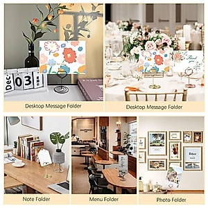 Caliee 30 PCS Card Holders Memo Clip Holder Table Card Holders Picture Holder for Desk Thirty Greeting Cards Cute Table Number Holders Small Size Table Card Holder Table Number Stands