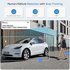 Ctronics 4K 8MP Security Camera Outdoor, 2.4/5Ghz WiFi Surveillance IP Camera Outdoor with Smart Human/Vehicle Detection, Auto Tracking, 65ft Color Night Vision, Two Way Audio, IP66 (4K)