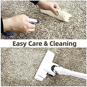 GlowSol Fluffy Area Rug for Bedroom Plush Modern Area Rug Shaggy Area Rug for Living Room Soft Thick Fuzzy Rug Non-Shedding Non Slip Shag Rug for Nursery Kids Room Home Decoration, Taupe, 9x12 Feet