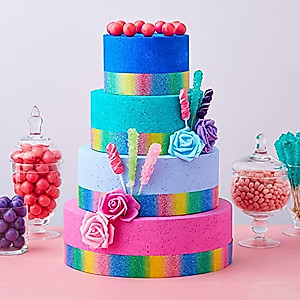 4-Piece Round Foam Cake Dummies for 16" Tall Fake Wedding Cake in 4 Sizes, for Decorating and Crafts, Baking Displays, Wedding Cake Design (6, 8, 10, and 12-Inch Sizes)