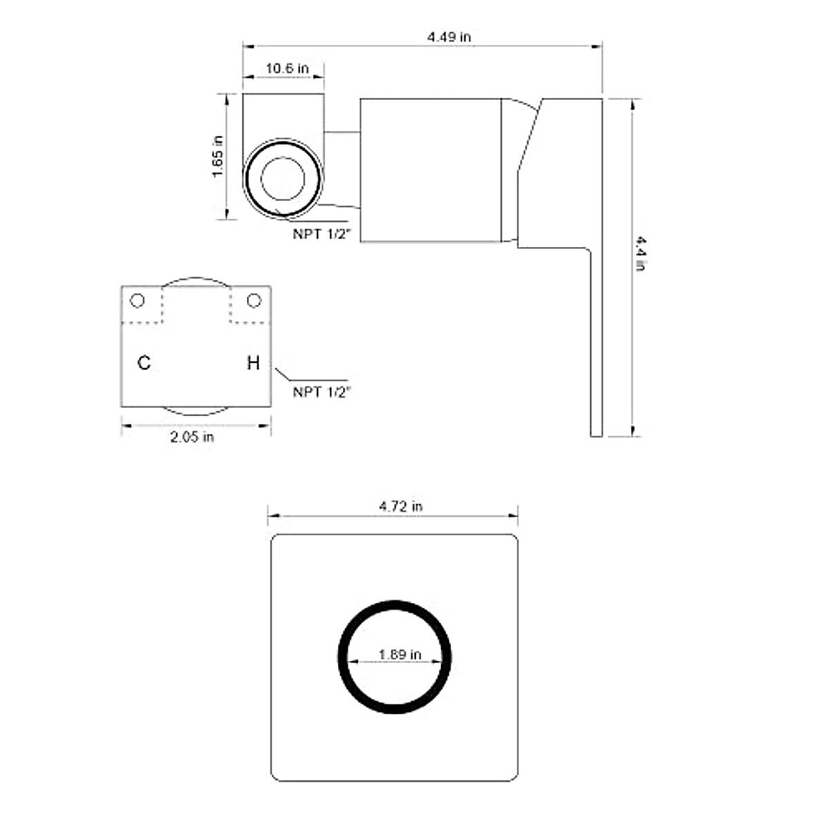 Weirun Bathroom Brass Shower Faucet Handle Temperature Control Mixer Rough-in Valve for Taps Shower Head Sprayer Bathtub Water Outlet Spout,Matte Black