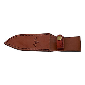 THIRD Hunting Fixed Blade Knife H0182J with 13.2 cm Steel Blade, Wooden Handle (zebrano), with Leather Sheath.