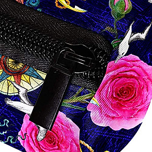 Watercolor Dragon Roses Blue Pattern Pencil Bag Pen Case Stationary Case Pencil Pouch Desk Organizer Makeup Cosmetic Bag for School Office