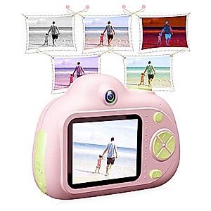 LKYBOA Children's Camera Can Take Pictures Digital Camera Baby High-Definition Small SLR Girl Birthday Gift (Color : A)