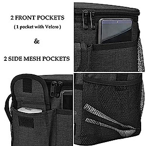 Tirrinia Insulated Lunch Box for Women Men, Leakproof Thermal Reusable Lunch Bag with 4 Pockets for Adult, Cooler Bag Tote for Office Work, Black