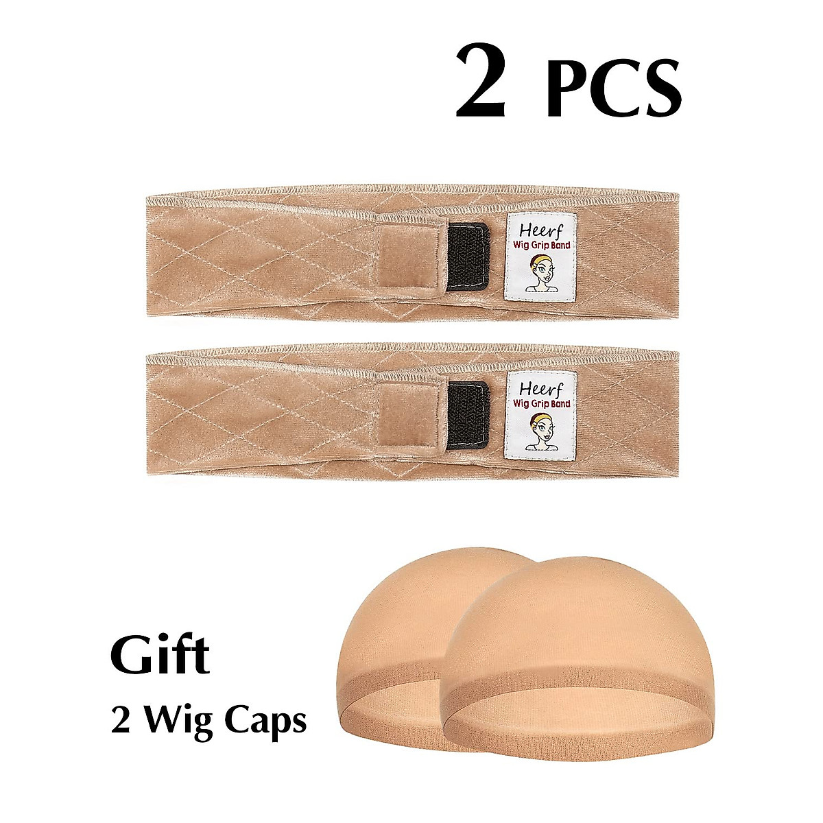 Adjustable Velvet Wig Grip Comfort Band, Wig Liner Headband, Headband Holder for Wigs for Men Women 2 Pack