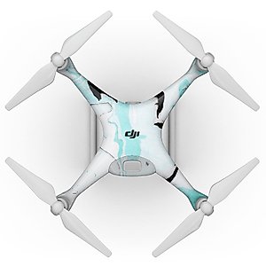 Design Skinz Design Skinz Black and Teal Textured Marble Full-Body Wrap Decal Skin-Kit Compatible with The Drone DJI Mavic