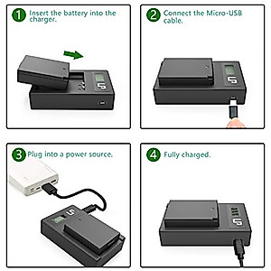 LP-E10 Charger, LP Charger with LCD Display, USB Charging Port, Compatible with Canon EOS Rebel T7, T6, T5, T3, T100, 4000D, 3000D, 2000D, 1500D, 1300D, 1200D, 1100D(Not for T3i T5i T6i T6s T7i)