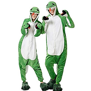 YAOMEI Women Onesies Adult, Mens Kigurumi Onesies Unicorn Pyjamas Sleepsuit Nightwear 3D Hoodie (Snake, XL)