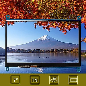ASHATA 7 Inch Capacitive Touchscreen Monitor, 1024X600 LCD Display Screen, Support 5 Point Touch, Portable Monitor for, for Win7 Win8 Win10 System, Drive Free
