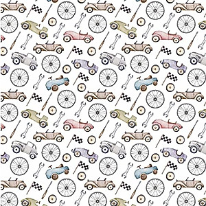 Stesha Party Race Car Birthday Gift Wrapping Paper - Folded Flat 30 x 20 Inch - 3 Sheets