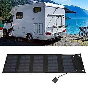 Folding Solar Panel, 25W Solar Panel Folding Pack IP65 Waterproof Anti Oxidation with USB Cable for Surveillance Cameras Laptops