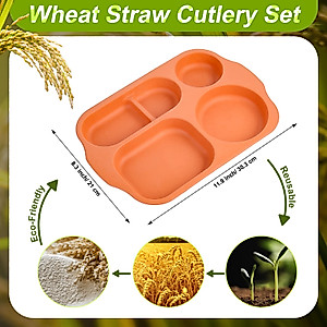 Sumind 12 Pcs Unbreakable Divided Plate 12" Reusable Portion Control Plate Plastic Lunch Tray Lightweight Microwave Safe Compartment Plate for Adults Kids Toddler Fast Food(Bright Color)