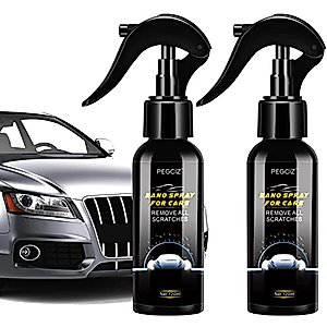 Nano Spray for Cars, 2pcs Car Scratch and Mark Repair Nano Spray, Repair of Fine Scratches and Polishing Spray, Protection&Swirl Waterless Detailer Spray for Car Detailing 120ML×2
