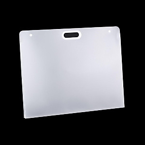 PATIKIL 24 x 19 Inch Plastic Art Portfolio, Large Art Storage Bag with Handles, Waterproof Folder Container for Artwork Drawing Sketch Poster Photography Diamond Painted, Clear White