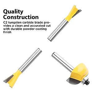 KOWOOD Router Bits Sets of 35B Pieces 1/4 Inch T Shape Wood Milling Cutter