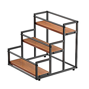 SHILFID Coffee Syrup Organizer Rack, Syrup Bottle Stand Holder for Coffee Bar, 3-Tier 12 Bottles Storage Display Shelves for Syrup, Liquor Wine, Dressing Cocktail in Kitchen Coffee Countertop