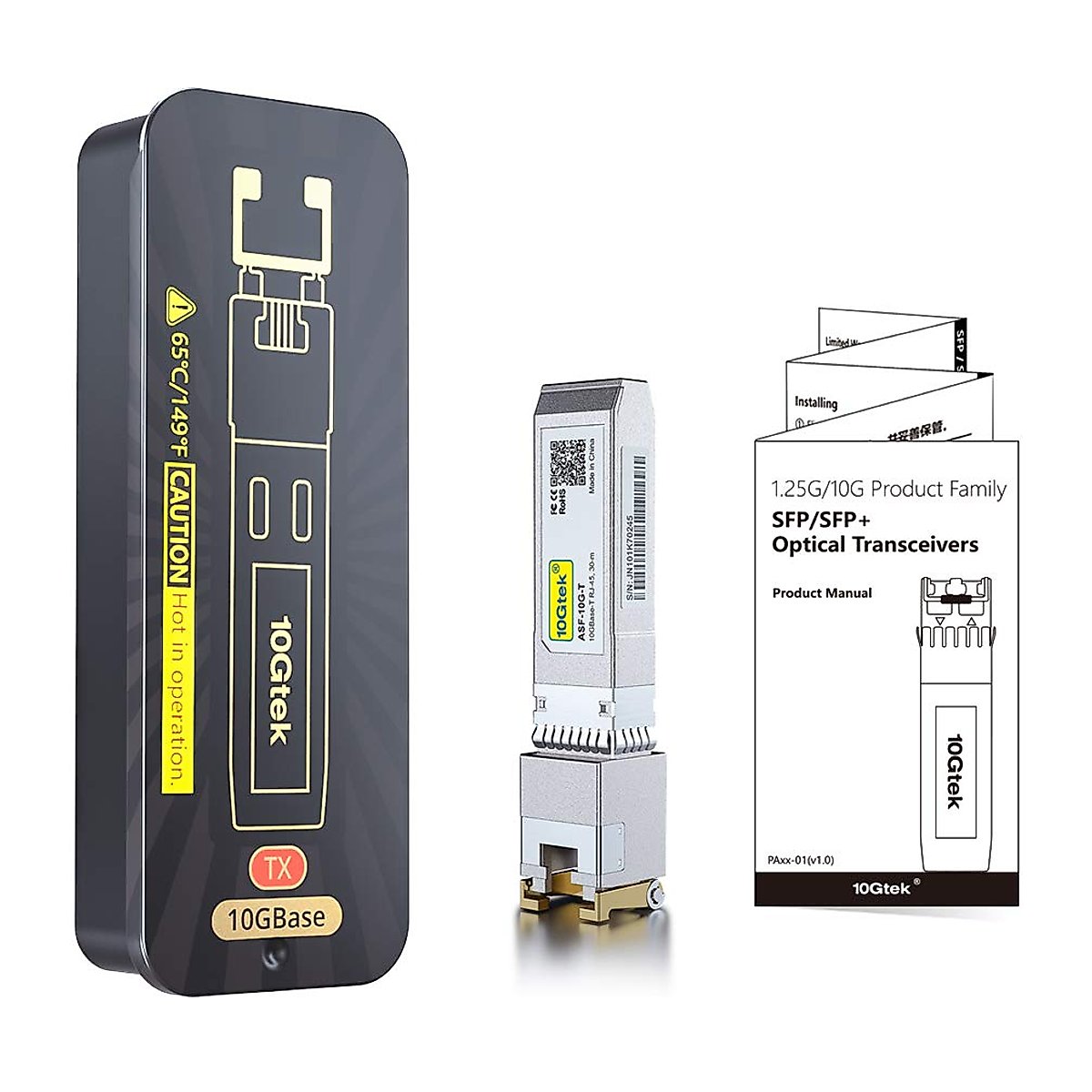 10Gtek 𝟭𝟬𝗚𝗕𝗮𝘀𝗲-𝗧 SFP+ to RJ-45 Transceiver, 10Gbe SFP+ Copper Ethernet CAT6a Module, up to 30m, for Cisco SFP-10G-T-S, Ubiquiti UniFi UF-RJ45-10G, Fortinet, TP-Link TL-SM5310-T and More