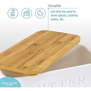 Large Butter Dish with Lid for Countertop, Ceramic Butter Dishes with Lid, White Butter Keeper with a Loose Lid [No Silicone Seal], Butter Container for Refrigerator