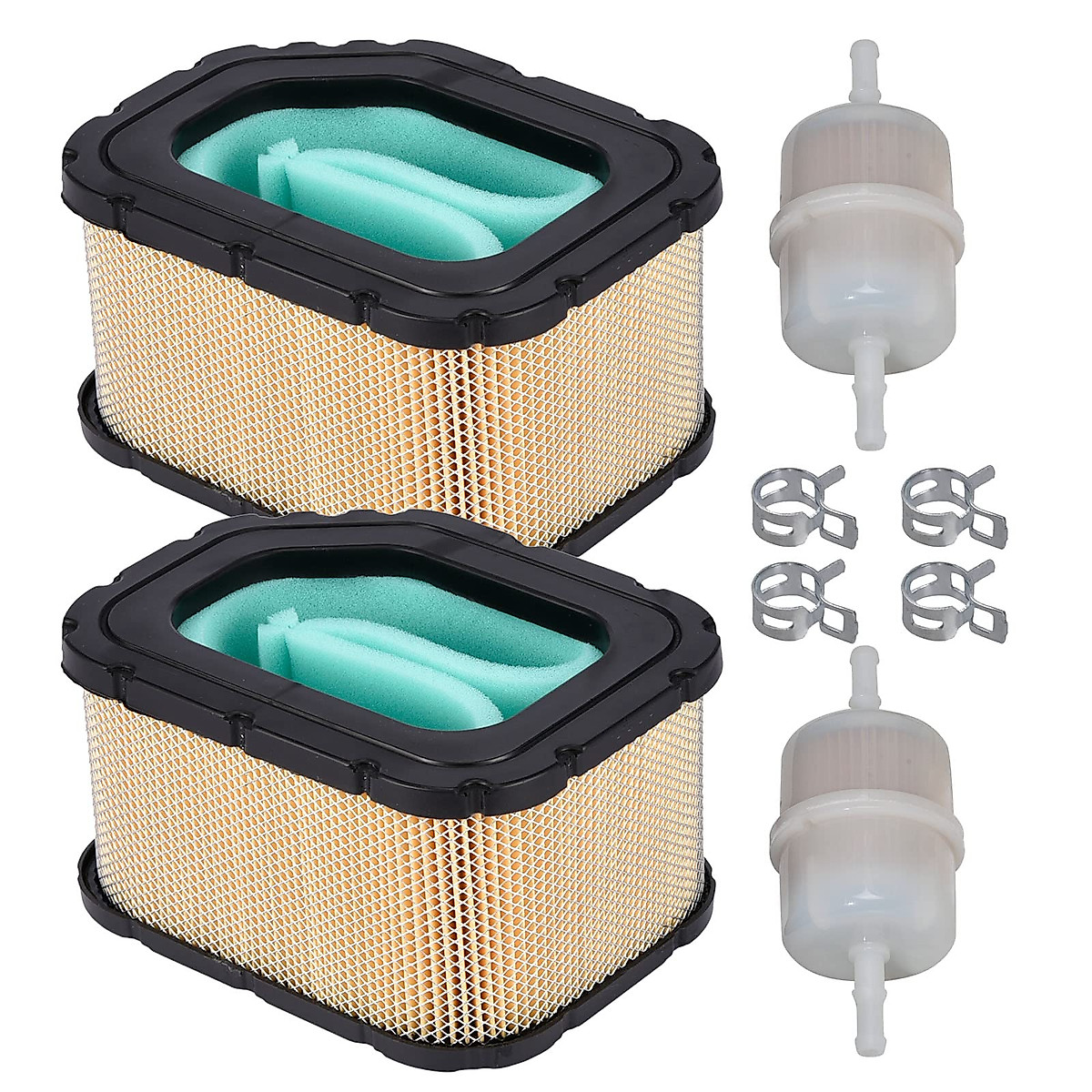 HIFROM (2 Set 063-8080-00 Air Filter Pre Cleaner with Fuel Filter Kit Compatible with Bad Boy ZT CZT Mowers with Kohler Engine 2013 & Older 27 HP