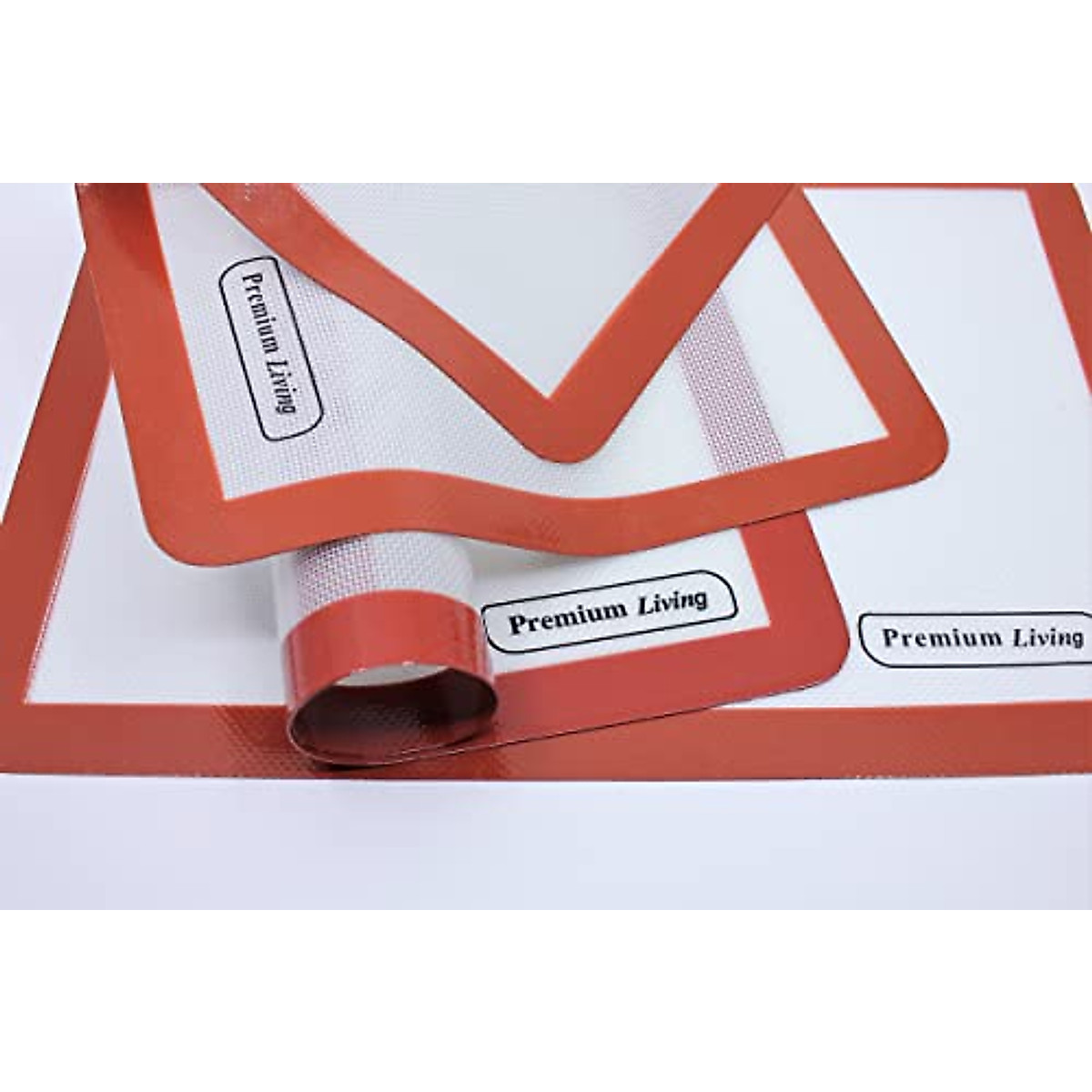 Silicone Baking mat, Half Sheet, 16.5" L x 11.5" W x 0.75 MM Thick, Reusable Baking Sheet Liner, Thick, Non-Stick, Easy Clean, Professional Grade, for Cookie, Pastry (3, Red)