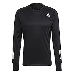 adidas Men's Own The Run Long Sleeve Tee, Black/Black, X-Large