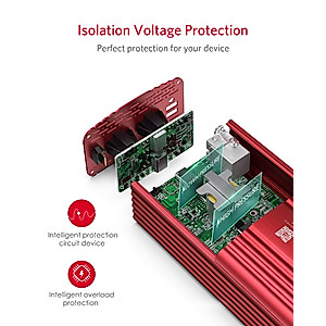 BESTEK 300Watt Pure Sine Wave Power Inverter - DC 12V to AC 110V Car Plug Inverter Adapter, Power Converter with 4.8A Dual USB Charging Ports and 2 AC Outlets Car Charger