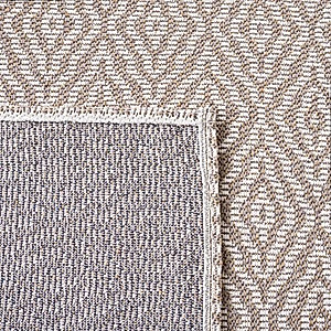 MARTHA STEWART x SAFAVIEH 5' x 7' Taupe/Cream MSR484E Contemporary Geometric Cotton Area Rug
