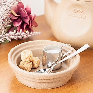 Kalita HASAMI & Kalita #44042 Coffee Drip Tray, Hasami Yaki, Sandstone