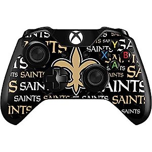 Skinit Decal Gaming Skin Compatible with Xbox One Controller - Officially Licensed NFL New Orleans Saints Black Blast Design