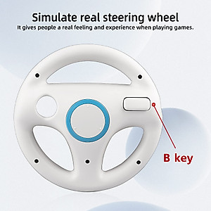 Xahpower Steering Wheel for Nintendo Wii and Wii U Remote Controller, 2 Pack Racing Wheels Games Accessories for Mario Kart (White)
