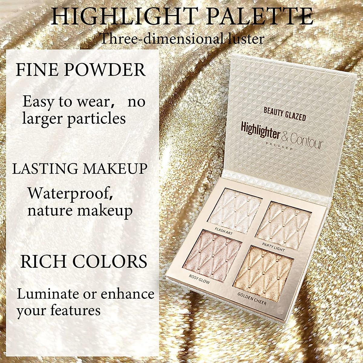 4-color highlighter makeup palette shimmer bronze contour shadow illumination highlight eyeshadow palette eyeshadow cosmetic set
