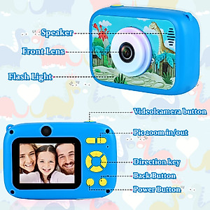 SUZIYO Camera for Kids with Tripod, Digital Video Camcorder 1080P 2.4 Inch HD,Best Birthday Christmas Electronic Toys Gifts for Childen Age 3 4 5 6 7 8 9 Years Old Boys with 32G SD Card, Blue