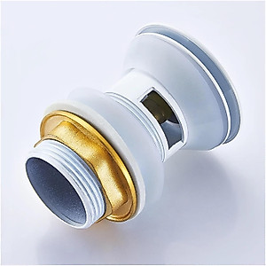 CekoCk Basin Plug pop up Sink Plug Sink Basin Plug Drain White Luxury Sink Pop Up Drain Stopper Basin Bathroom Lavatory Kitchen Bathtub Accessories Cap Washbasin Plug Brass