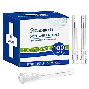 Careach 16Ga 1.5inch (100pcs) for Lab Dispensing Accessories, Individual Package