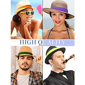 Liitrsh 15 Pcs Stretchable Ribbon Panama Cowboy Hat Accessories for Women and Men (Warm Colors)