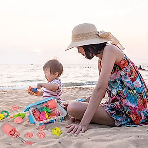 4 Color Magic Sand Set Beach Toys - HOVOCEL Kids' Sand Art Kits， Molds and Tray for Girls and Boys - Ideas for Children Activities Age 6+