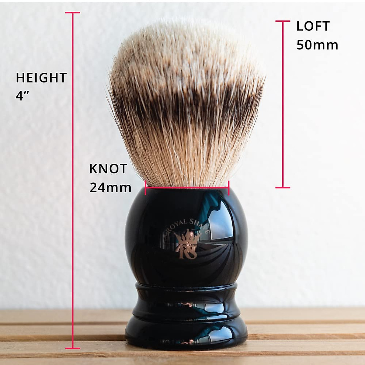 ROYAL SHAVE PB9 Silvertip Badger Shaving Brush – Classic Wet Shaving Brush (Black)
