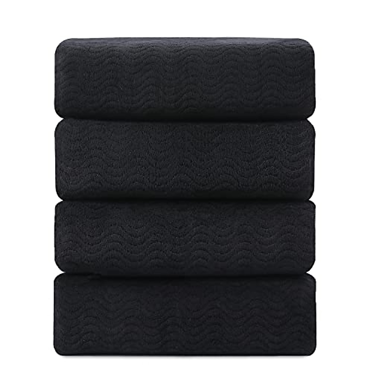 Junsey Bathroom Towels Set of 4, 35x70 Inches Extra Large Bath Towels Oversized 600 GSM Shower Towels Quick Dry Ultra Soft Absorbent Bath Towels Sheet for Bathroom Hotel Spa Black