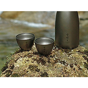 Snow Peak Sake Cup - Titanium Double Wall Cup - Ideal For Hot and Cold Sake - 1.85 fl oz