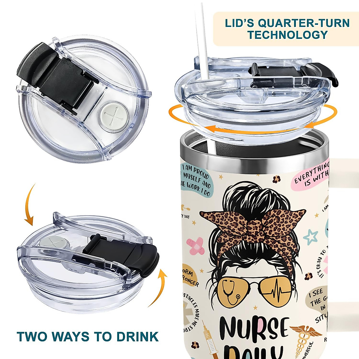 TAMUNBEE Nurse Gifts for Women - Nurse Week, Mothers Day, Birthday, Christmas, Graduation Gifts for Nurses - 40Oz Tumbler With Handle & Straw