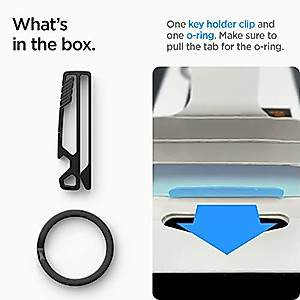 Spigen Metal Fit Titanium Belt Loop Key Ring Clip Holder, Car Keychain Key Clip for Belt, Bottle Opener Key Chain Ring for Men and Women - Black