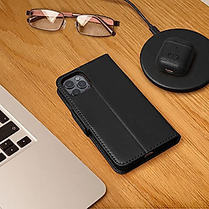 Dreem Fibonacci 2-in-1 Wallet Case for Apple iPhone 13 Pro - Luxury Vegan Leather, Magnetic Detachable Shockproof Phone Case, RFID Card Protection, Magsafe Compatible - Black