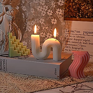 3 Pieces Twist Candle Aesthetic Candles Soy Wax Christmas Geometric Shaped Candle Art Trapezoid Triangle S Shape Candle