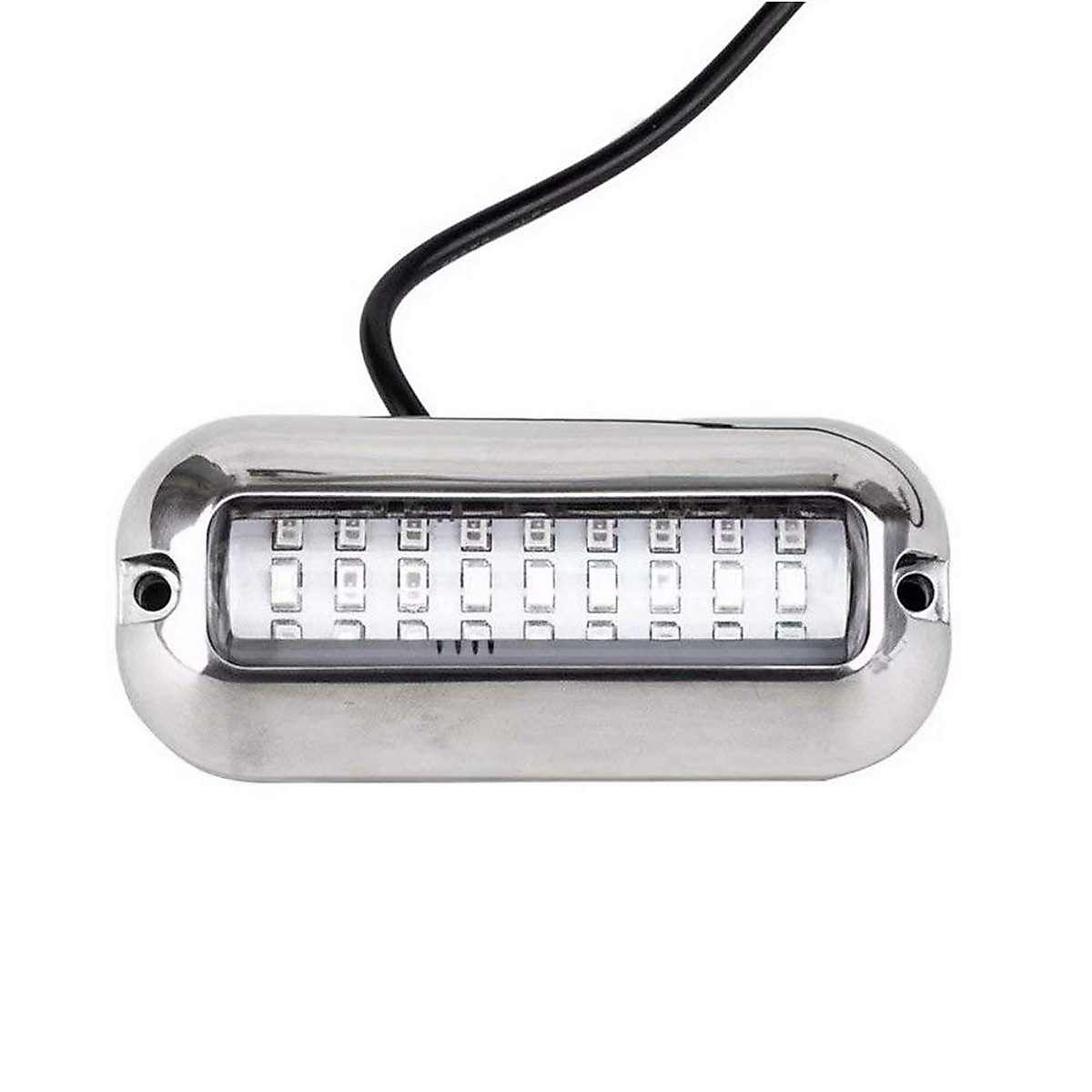 2PCS Marine boat Lights, Waterproof Stainless Steel 27 LEDs Blue Underwater Lighting Boat Transom Lights Navigation Lights Drain Plug Lights Courtesy Lamp Deck Lights