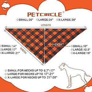 Dog Bandanas Fall 2 Pack,for Dog Birthday Party Double Layer Fabric pet Scarf Durable for Dog cat Birthday (Small, Orange)