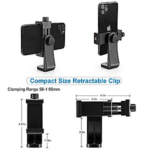 teefeet Phone Tripod, 54 inch Light Travel Tripod, with Mobile Phone Holder Adapter/Remote Shutter/Carry Bag for Selfie, Suitable for Video, Live Broadcast, Video Blog, Tiktok (Black)