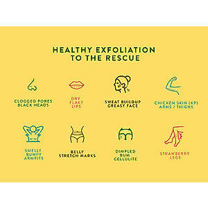 Plant-Based Kale Face Body Exfoliating Scrub Mask for Keratosis Pilaris Treatment, Strawberry Legs Treatment, Cellulite, Stretch Marks, Blackheads