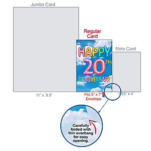 The Best Card Company - 50th Jumbo Birthday Greeting Card (8.5 x 11 Inch) - 50 Years Old Celebration (Not 3D or Layered) - Inflated Messages Milestones 50 (Not Actual Balloons) J5651CMBG-US
