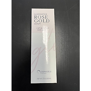 Illuminating Rose Gold Facial Serum Elixir with hydrating Aloe and Hyaluronic Acid for a light highlighting Primer - Natural makeup or no makeup look with dewy finish (2 oz.)